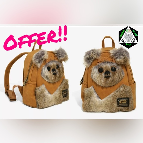 Loungefly | Bags | Loungefly Star Wars Ewok Backpack Faux Suede ...